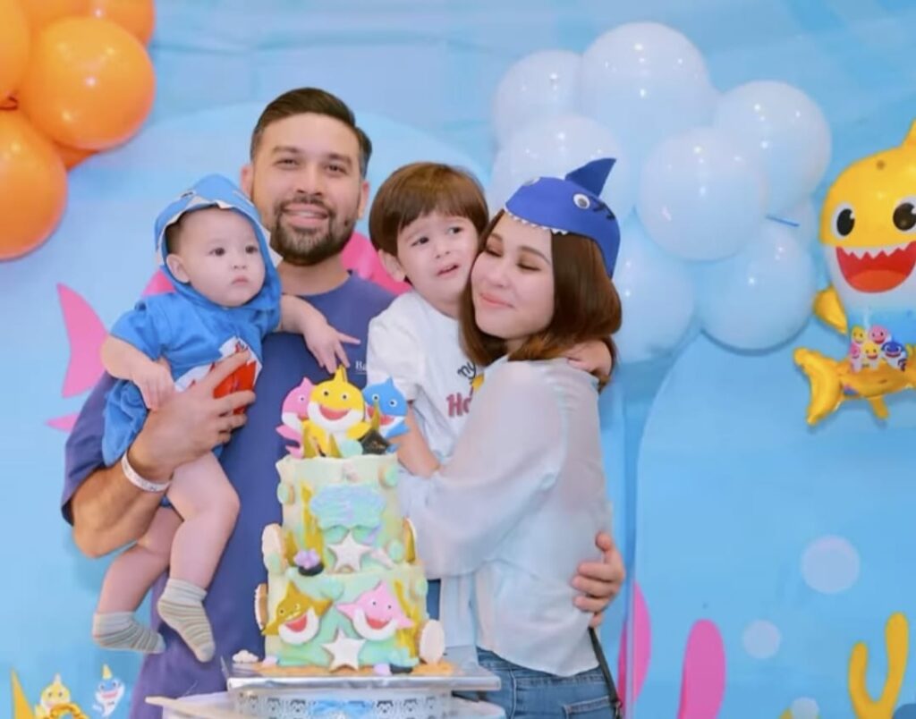 "Awww happy birthday handsome boy, Amir pun fasa shark doo doo doo ...