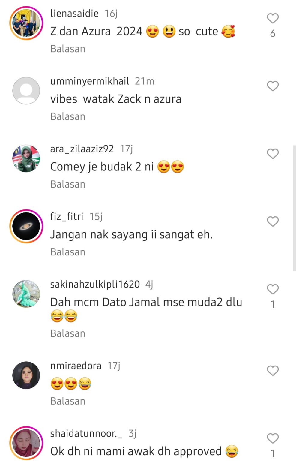 "Zack dan Azura 2024 haha, so cute" - Netizen - Media Puyu
